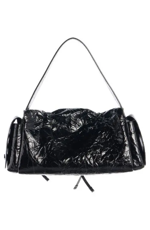 Acne Studios Multipocket Crinkled Leather Baguette - Black