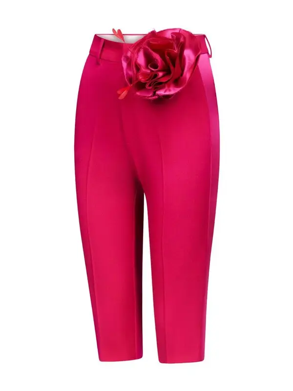 AREA Flower Appliqué Tailored Shorts