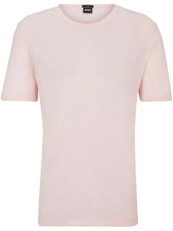 BOSS Short-sleeve Linen T-shirt - Pink
