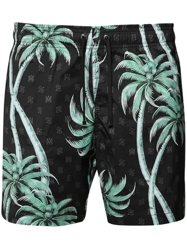 Amiri Palm Tree-print Swim Shorts