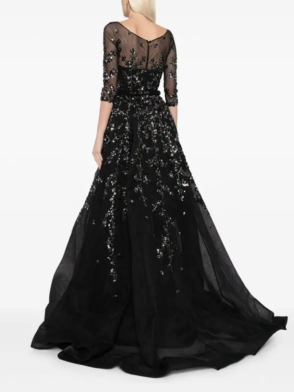 SAIID KOBEISY Sequin-embellished Tulle Gown - Black