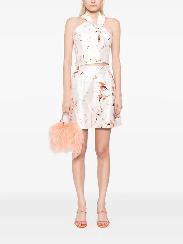 SAIID KOBEISY Printed Flared Thigh-length Shorts