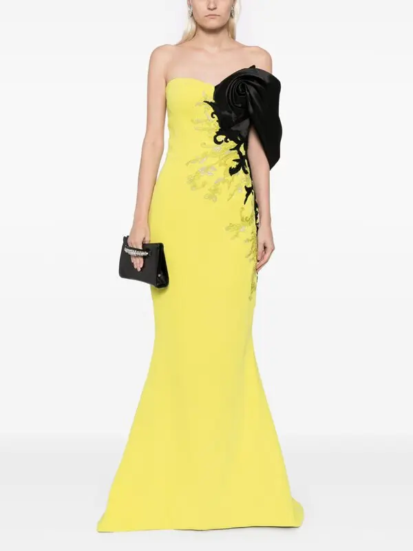 SAIID KOBEISY One-shoulder Gown - Yellow