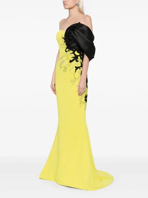 SAIID KOBEISY One-shoulder Gown - Yellow
