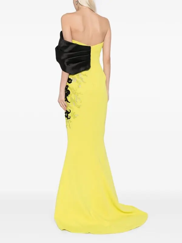 SAIID KOBEISY One-shoulder Gown - Yellow