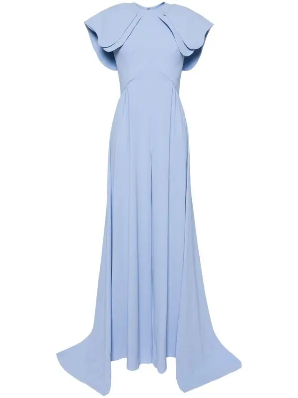 SAIID KOBEISY Crepe Jumpsuit With Overskirt - Blue