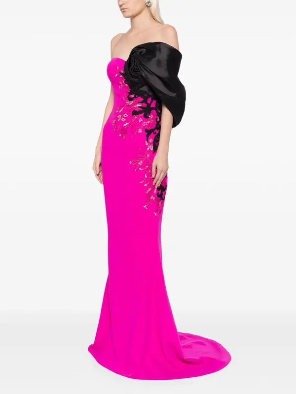 SAIID KOBEISY Crepe Mermaid Gown - Pink