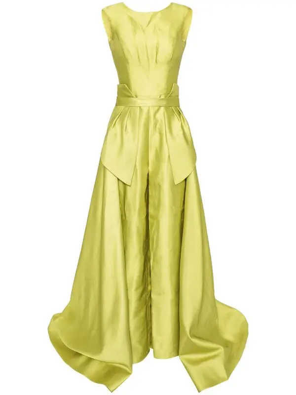 SAIID KOBEISY Mikado Jumpsuit With Overskirt - Green