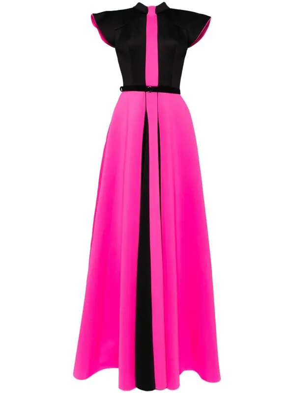 green emerald velvet dress Neoprene Turtleneck Midi Dress main image 0