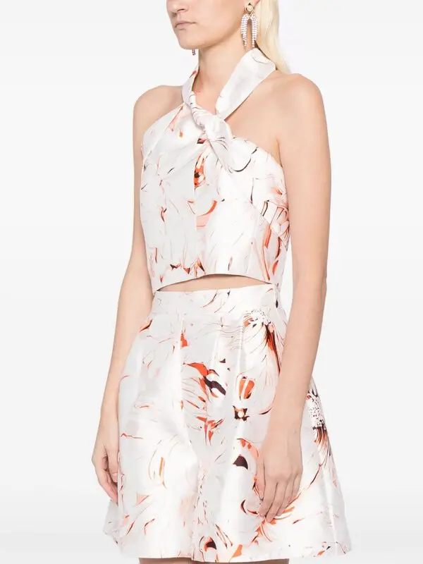 SAIID KOBEISY Printed Strapless Top