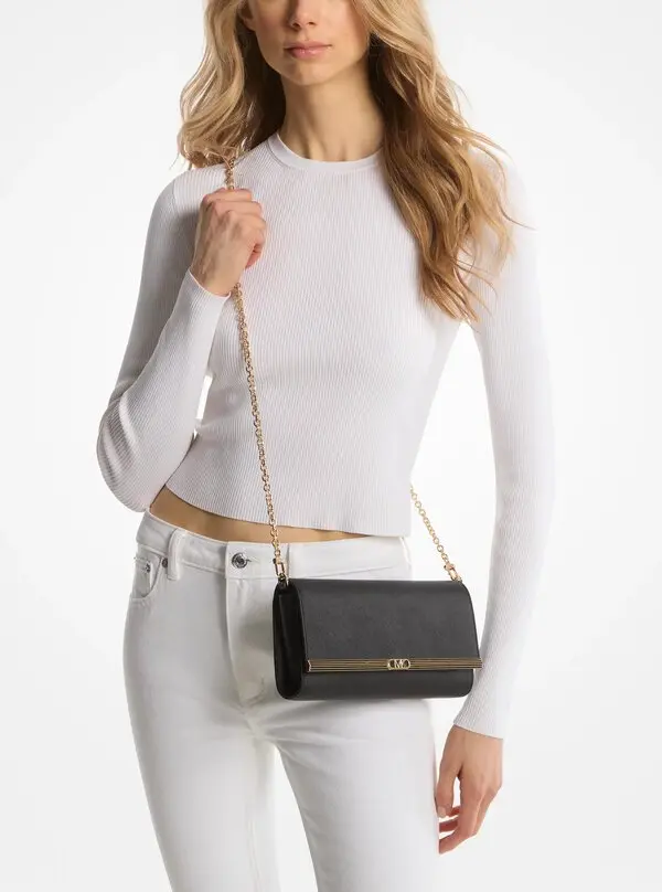 Michael Kors Mona Large Saffiano Leather Clutch