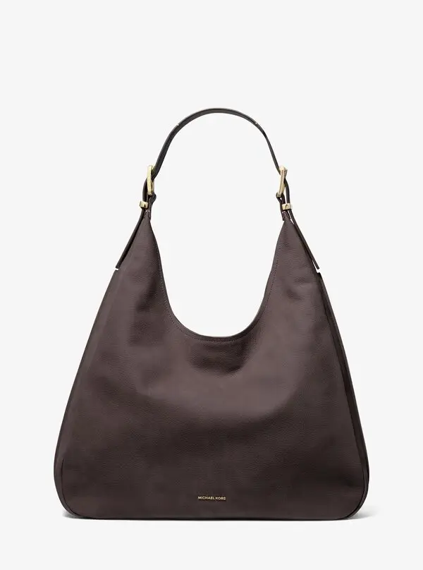 Michael Kors Nolita Large Nubuck Hobo Shoulder Bag - Brown