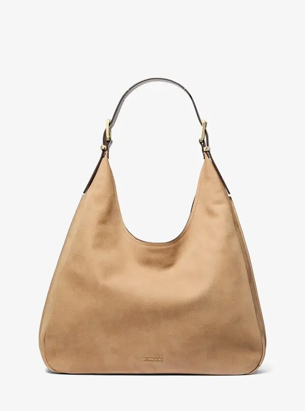 Michael Kors Nolita Large Nubuck Hobo Shoulder Bag - Brown