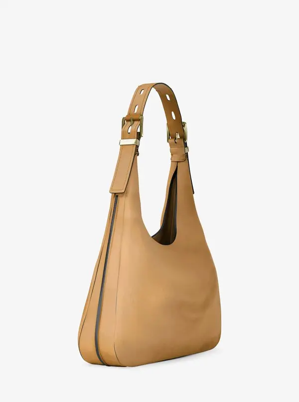 Michael Kors Nolita Large Nubuck Hobo Shoulder Bag - Natural