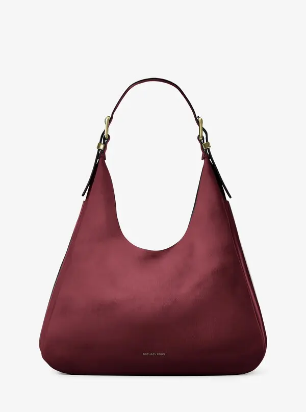 Michael Kors Nolita Large Nubuck Hobo Shoulder Bag - Red