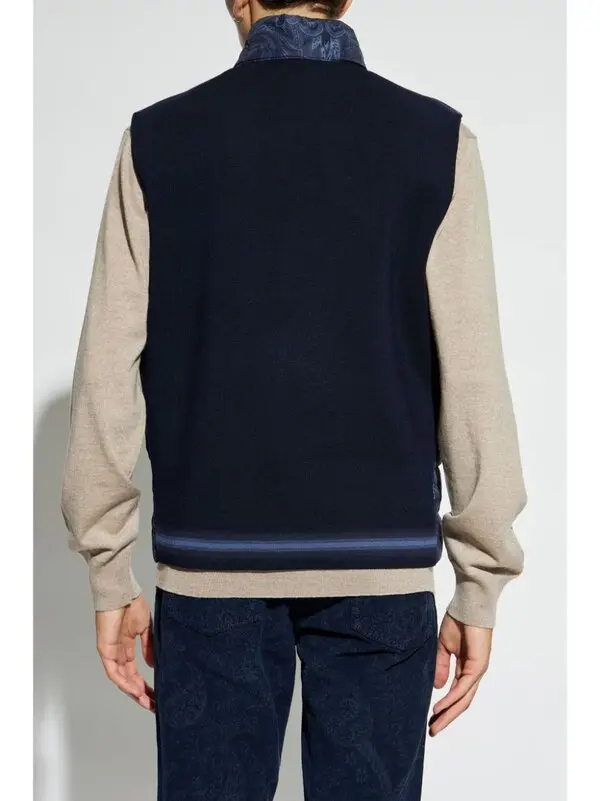 Etro Paisley-print Padded Waistcoat - Blue