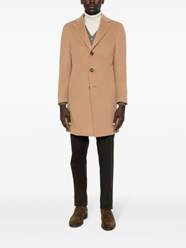 Canali Notched-lapel Camel Hair Coat