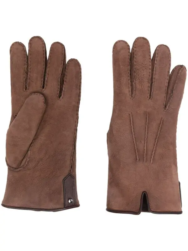 Canali Suede Gloves - Brown