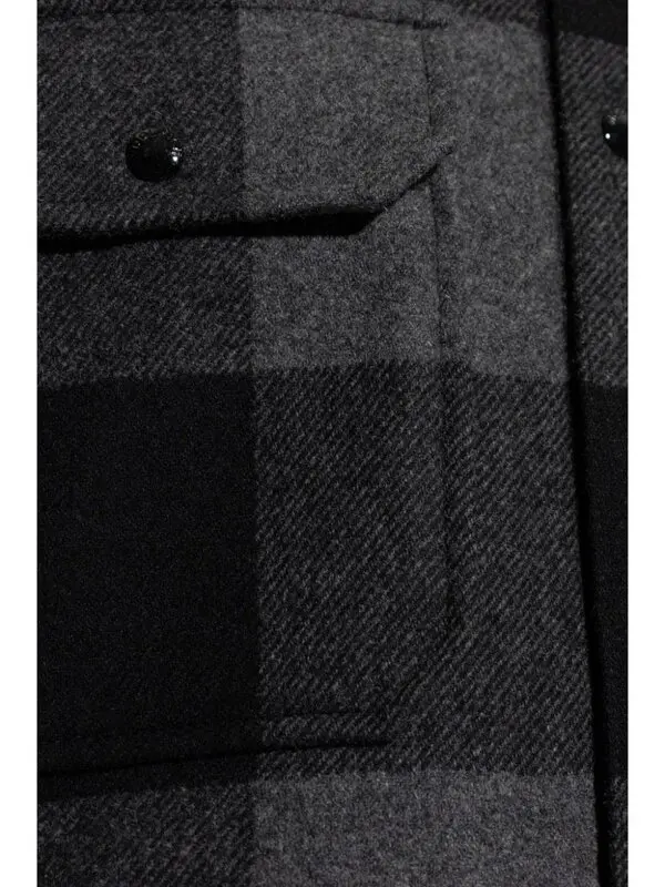 Woolrich Check-pattern Wool Shirt - Grey