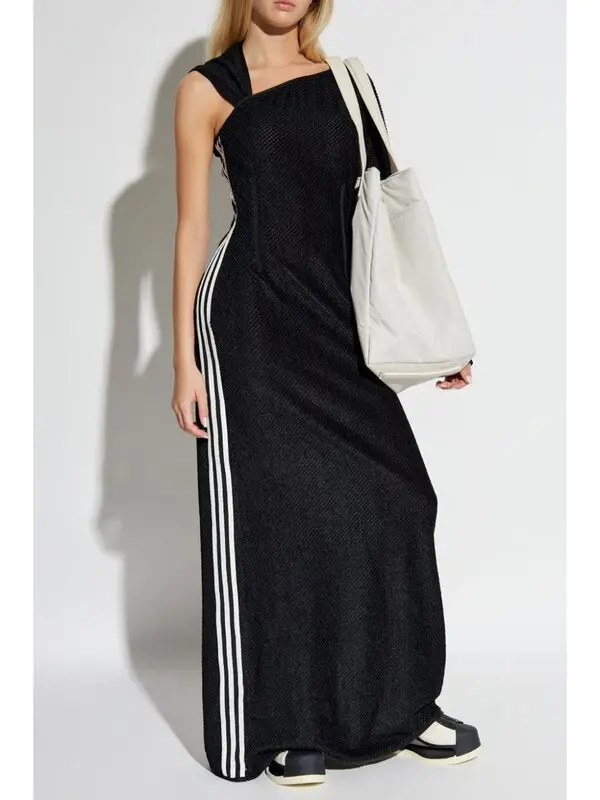 Y3 Stripe-detailing One-shoulder Maxi Dress