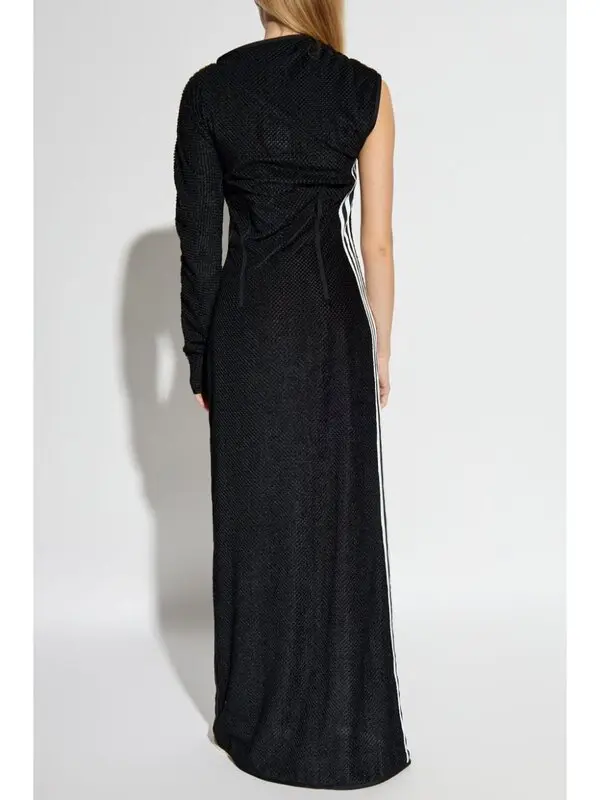 Y3 Stripe-detailing One-shoulder Maxi Dress