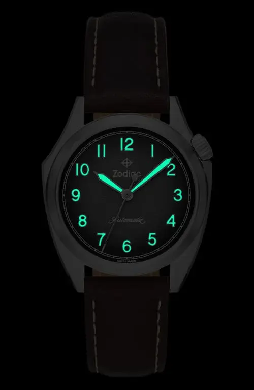 chinese dress ladies Zodiac Olympos Automatic Leather Watch