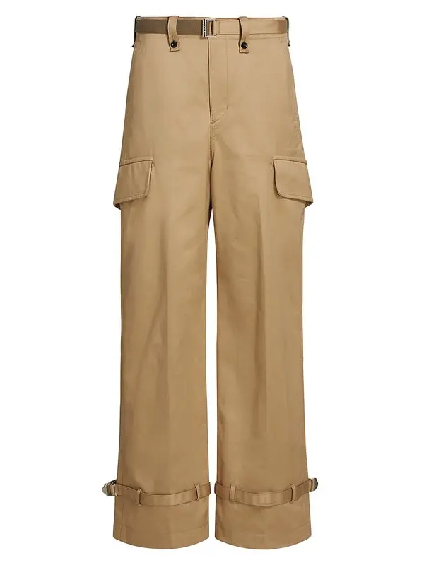 Sacai Cotton Chino Pants - Beige | Editorialist