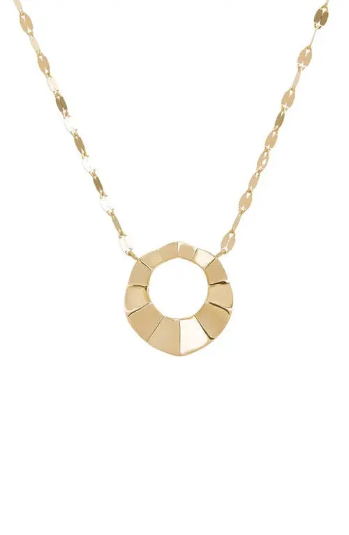 Lana Jewelry 14k Gold Geometric Crinkle Pendant Necklace - Yellow Gold