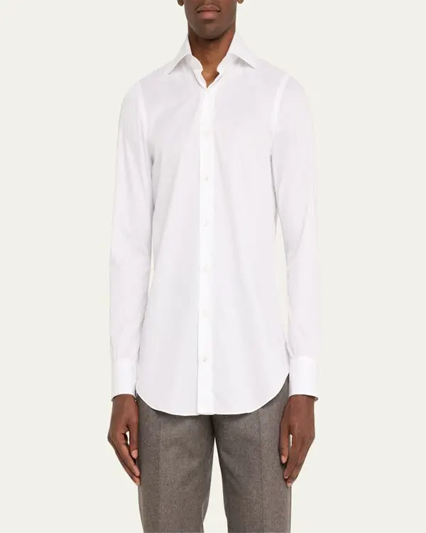 Cesare Attolini Solid Cotton Sport Shirt