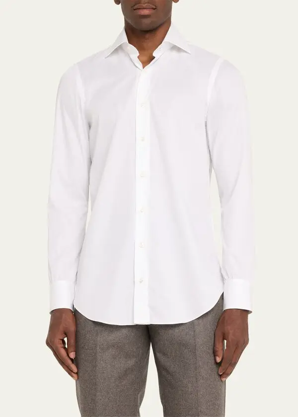 Cesare Attolini Solid Cotton Sport Shirt