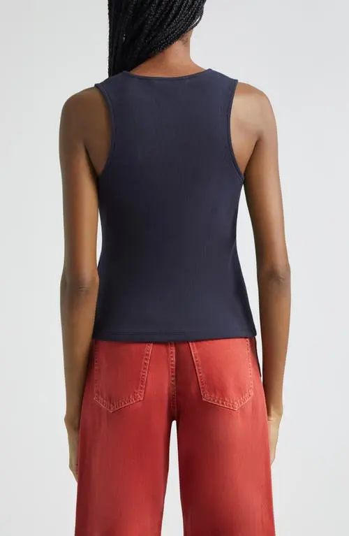 Veronica Beard Hoorne Cotton Ribbed Vest