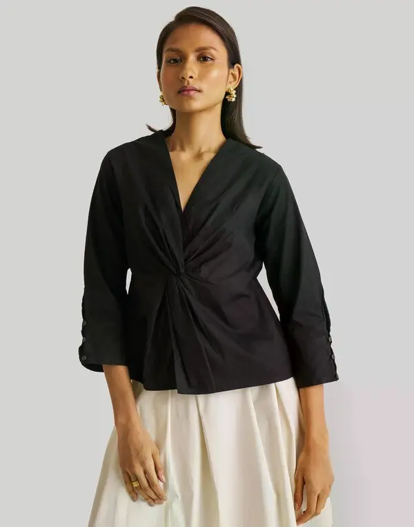 Madewell Reistor Front Twist Top - Black