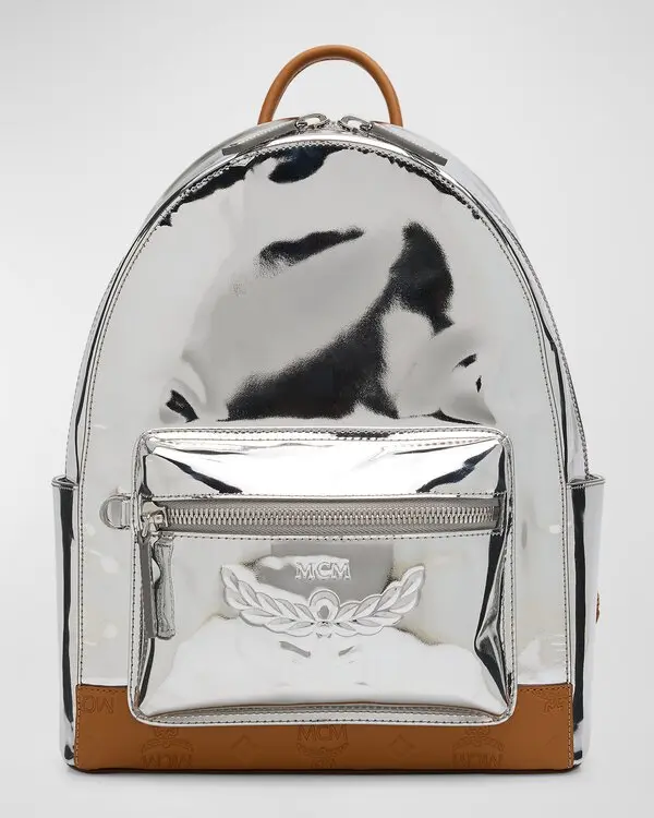 Mcm Stark Small Backpack - Silver