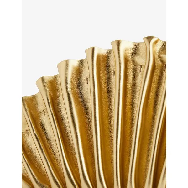 Cult Gaia Nala Pleated Metallic-leather Clutch Bag - Gold