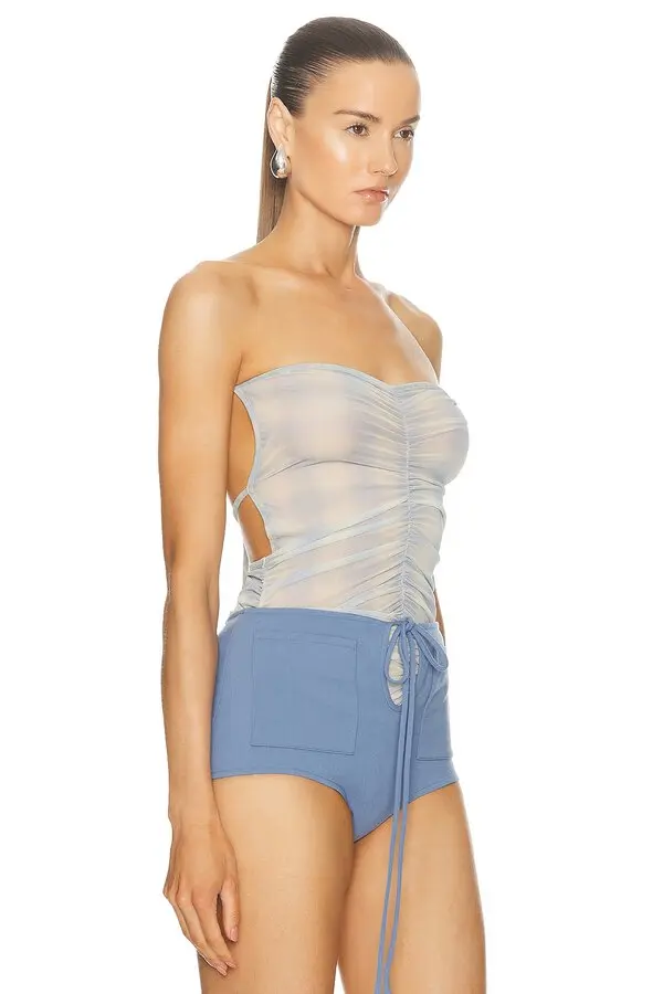 JADE CROPPER Ruched Bandeau Top