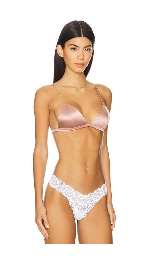 Fleur Du Mal Molded Luxe Triangle Bra - Tan