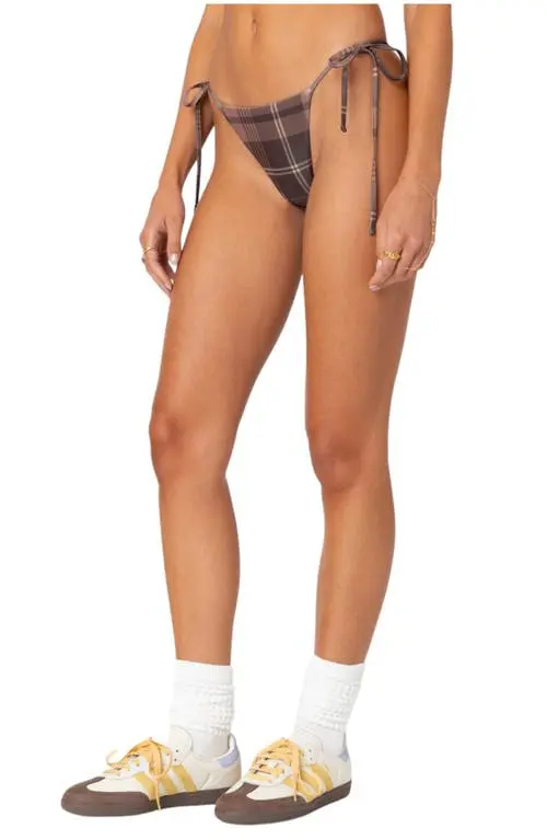 EDIKTED Wilhelmina Plaid Bikini Bottom