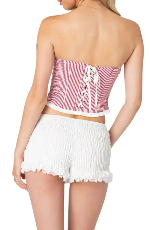 EDIKTED Hamilton Pinstripe Poplin Corset Top