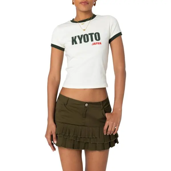 EDIKTED Kyoto Graphic Baby Tee