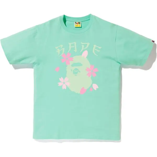 A BATHING APE Sakura Ape Head Tee Shirt - Green
