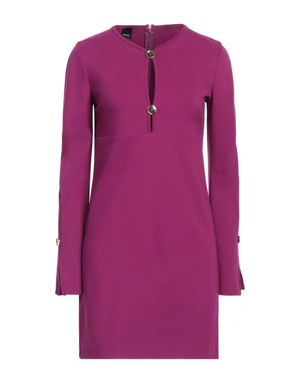 Pinko Mini Flared Dress With Metal Appliqués - Purple