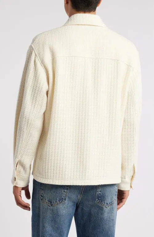 FRAME Textured Wool Blend Shirt Jacket - Off White