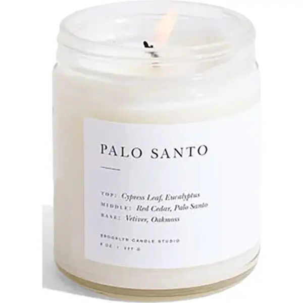 BROOKLYN CANDLE STUDIO Palo Santo Scented Jar Candle - White