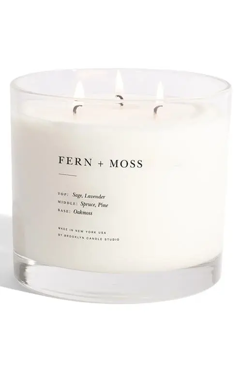 BROOKLYN CANDLE STUDIO Fern + Moss Xl 3-wick Candle - White