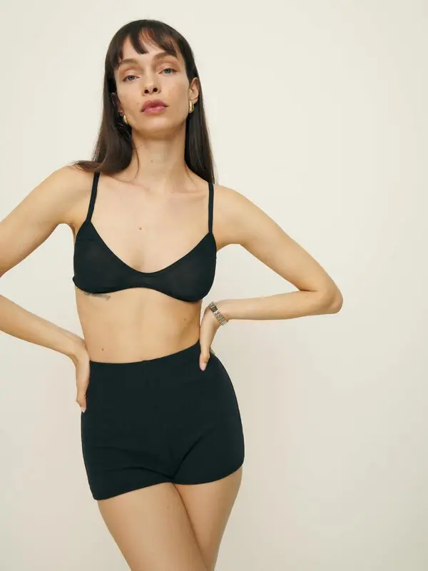 REFORMATION Brosious Knit Bra - Black