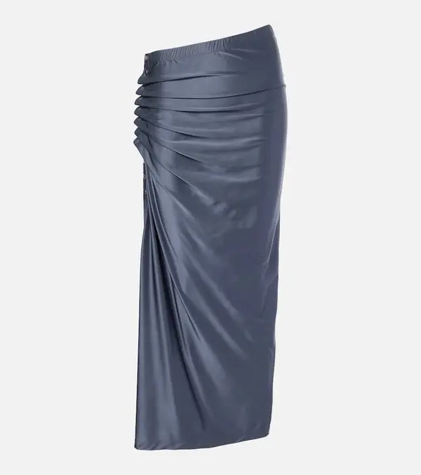 Rabanne Gathered Jersey Midi Skirt