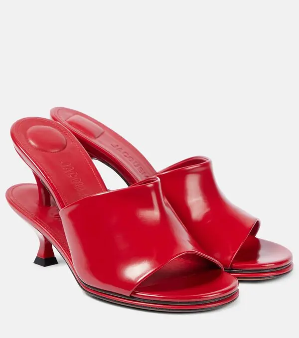 Jacquemus Les Doubles Leather Mules - Red