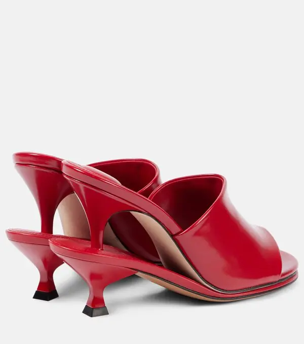 Jacquemus Les Doubles Leather Mules - Red