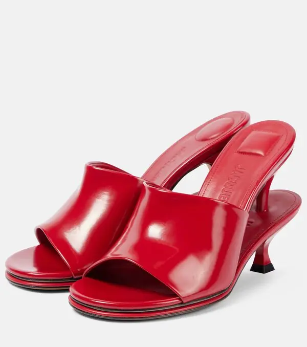 Jacquemus Les Doubles Leather Mules - Red