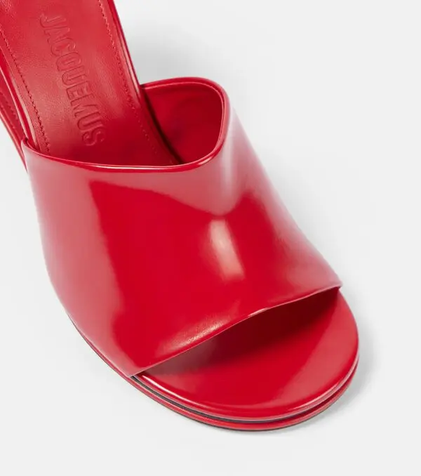 Jacquemus Les Doubles Leather Mules - Red